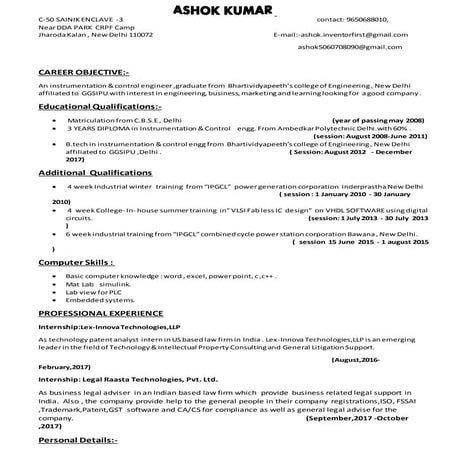 Ashok resume ext. | DOCX