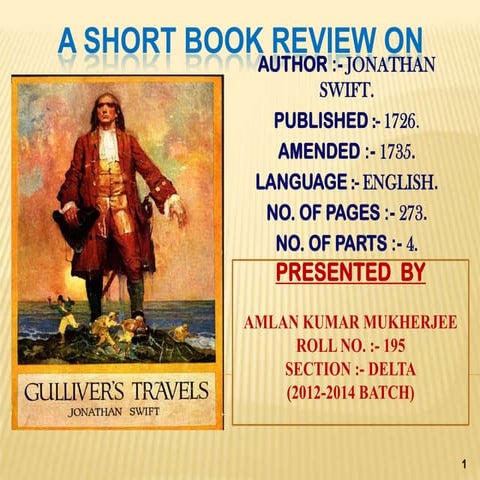 A short book review of Gullivers Travells | PPTX