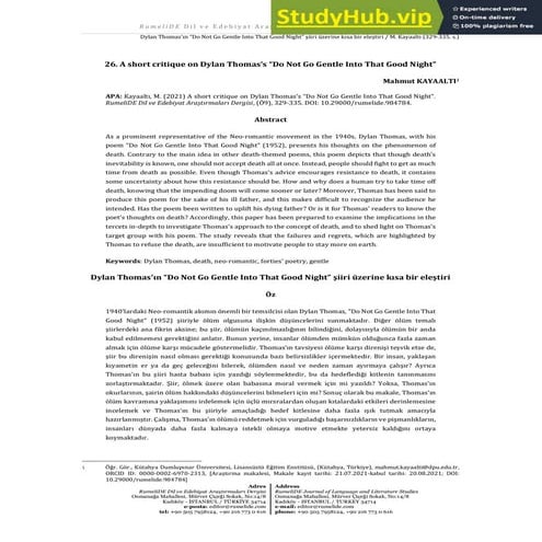 dylan-thomas-Do not go gentle into that Good Night | PPTX