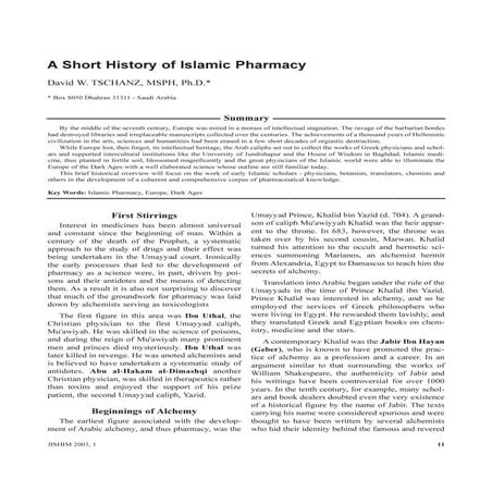 A short history of Islamic pharmacy | PDF