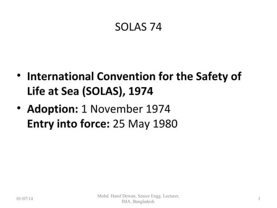SOLAS - Chapter II-2 - Construction - Fire protection, fire detection ...