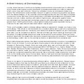 A Brief History of Dermatology