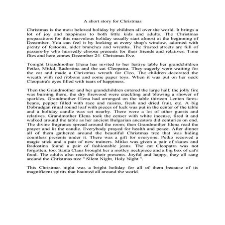 A short story for christmas from bulgaria (1) | PDF