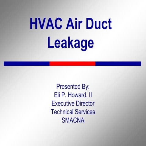Air Duct Leakage | PPTX
