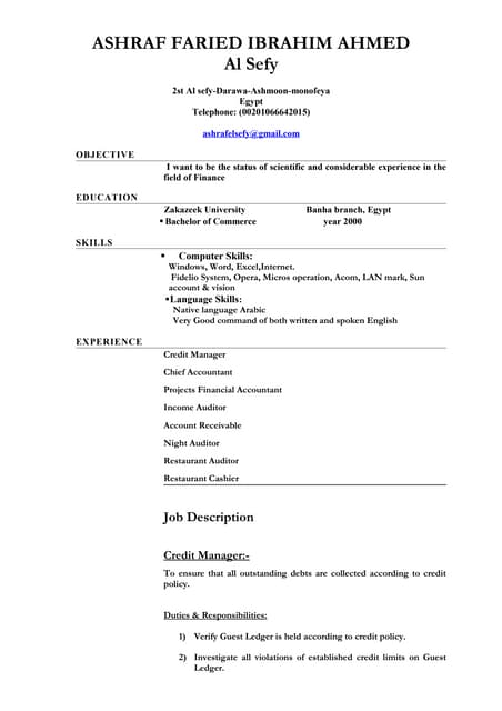 MOHAMED cv | DOCX | Business Accounting & Finance | Business