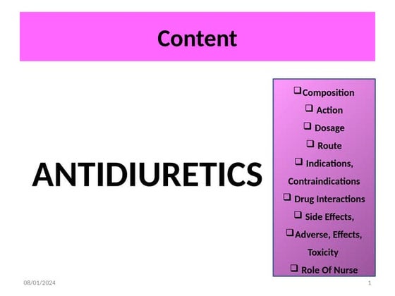 Antidiuretic-Drugs SK.pptx for nursing . | PPT