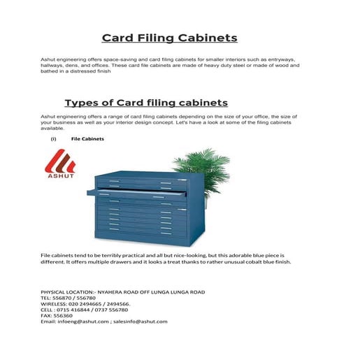 Ashut engineering kenya card filing cabinets | PDF