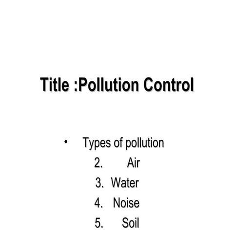pollution control | PPT