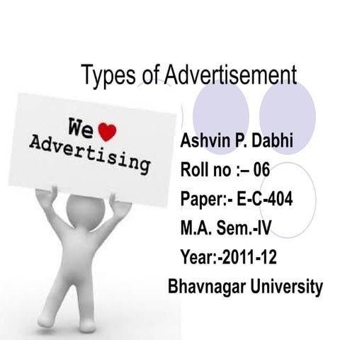 Types of Advertisement | PPT
