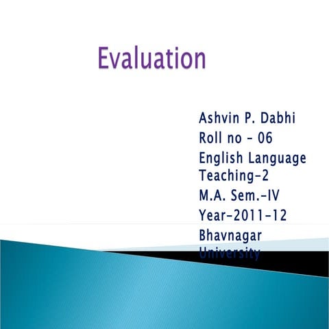 Evaluation | PPT | Undergraduate Education | College Education