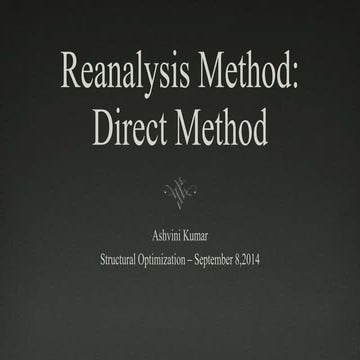 Reanalysis Method: Direct Method | PPTX