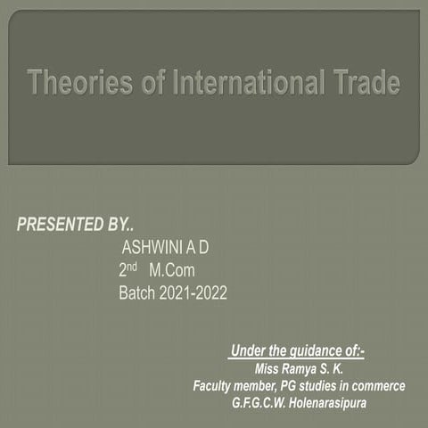 Theories of International Trade | PPTX