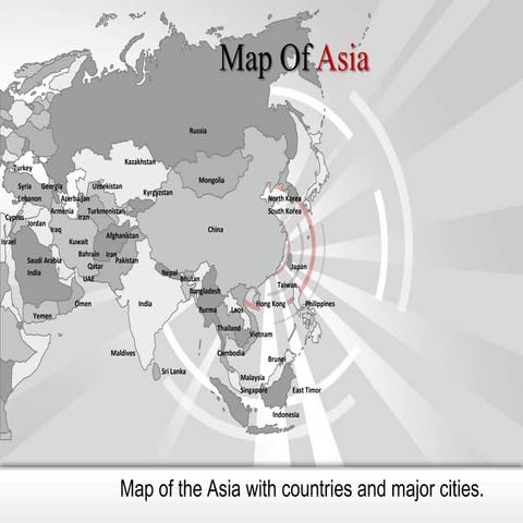 Asia Map Templates In PowerPoint | PPTX | Asia Travel | Travel Locations