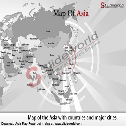 Asia Map Powerpoint Map - SlideWorld | PPT