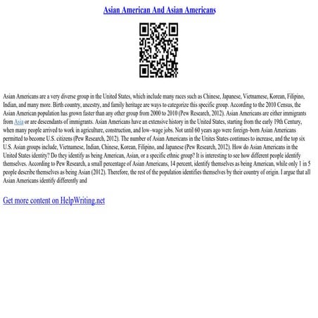 Asian American And Asian Americans | PDF