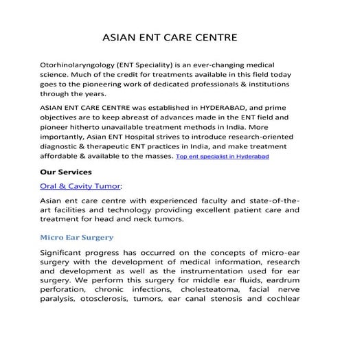 Dr. Chava Anjaneyulu | Best ENT Doctor in Hyderabad | Asian ENT Care Centre | PDF