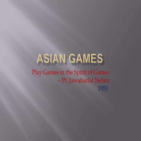 Asian games | PPTX