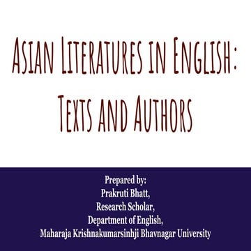 21st century asian literature | PPTX