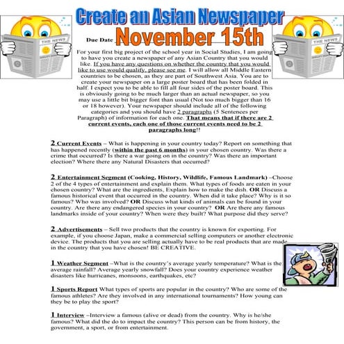 Asian newspaper project | DOC