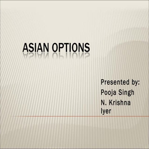 Asian options | PPT