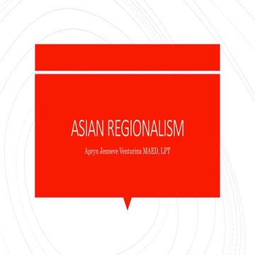 Asian regionaism | PPT