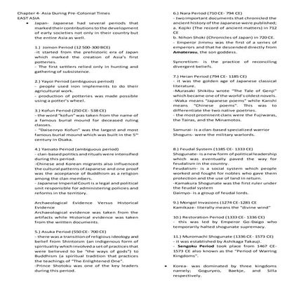 Asian studies lecture hand outs | PDF