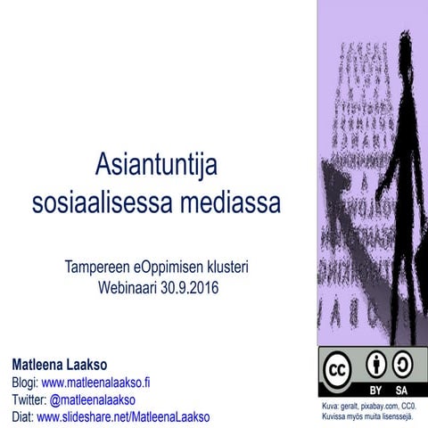 Asiantuntija sosiaalisessa mediassa | PPT
