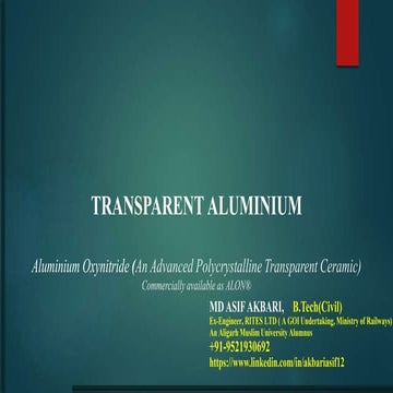 Aluminum Oxynitride Glass