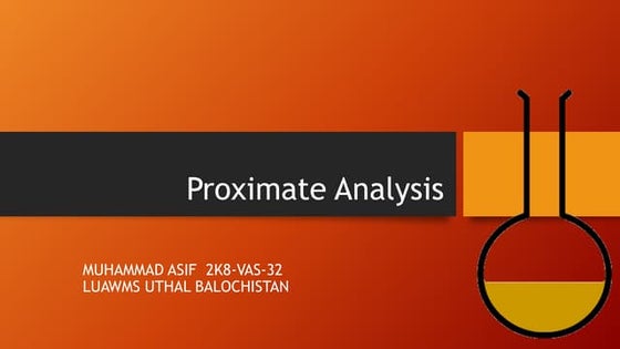 Proximate analysis.pptx | Chemistry | Science