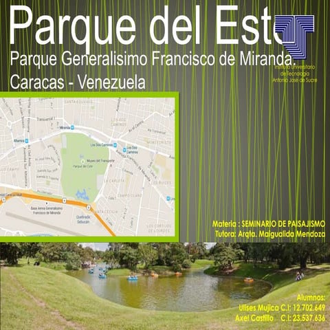 ANALISIS PARQUE DEL ESTE CARACAS | PPTX