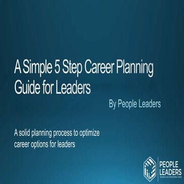 A simple 5 step career planning guide for leaders | PPTX | Resume ...
