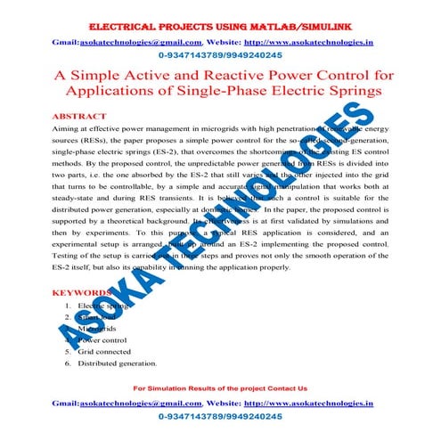 A Simple Active and Reactive Power Control for Applications of Single-Phase Electric Springs ...