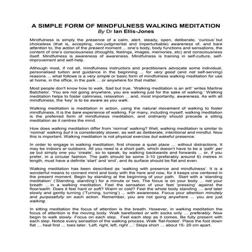 A SIMPLE FORM OF MINDFULNESS WALKING MEDITATION | PDF