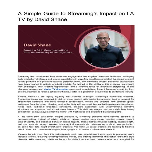 A Simple Guide to Streaming’s Impact on LA TV | PDF