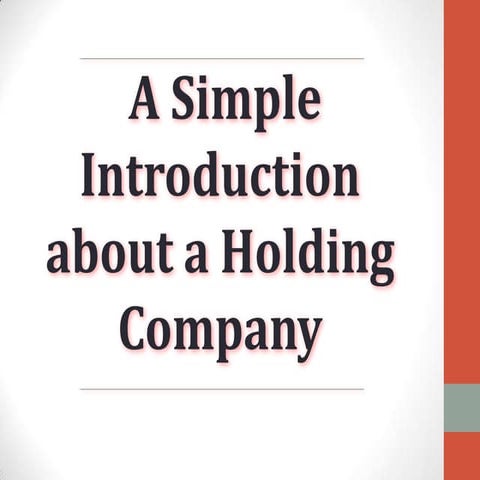 A simple introduction about a holding company | PPTX