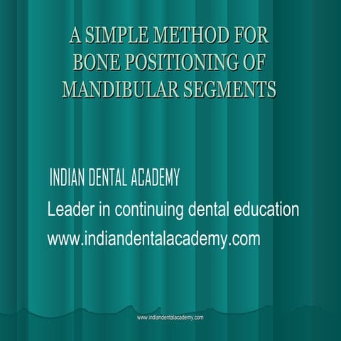 A simple method for bone position of mandibular /certified fixed ...