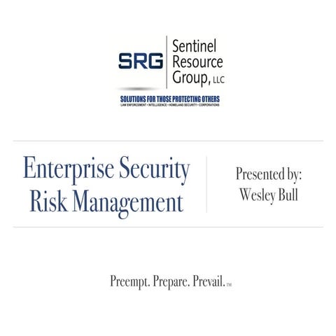 Introductory Considerations for Enterprise Security Risk Management ...