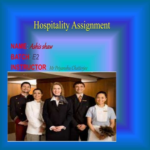 Ppt on hospitality | PPTX