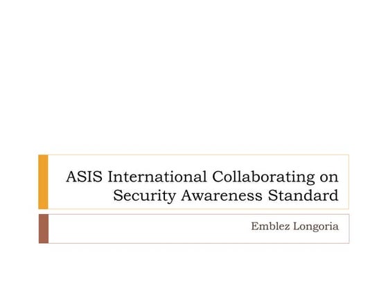 Learning Resources and Publications at ASIS International | PPT