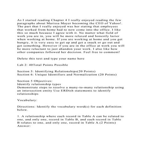 As I started reading Chapter 4 I really enjoyed reading the few pa.docx ...