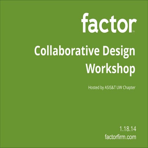 ASIS&T UW Collaborative Design Workshop | PDF