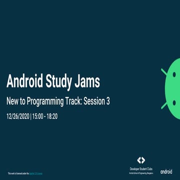 DSC ASEB Android Study Jams 2020: New to Programming 3 | PPT