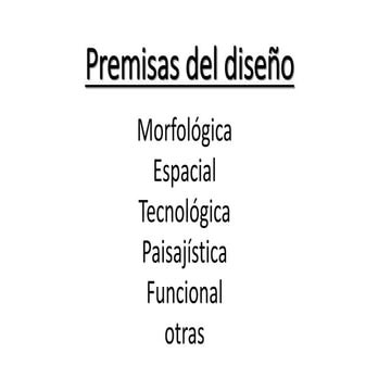 premisas del diseño arquitectura | PPTX