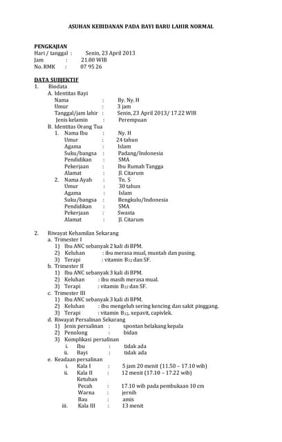 Contoh askeb bersalin normal | DOCX