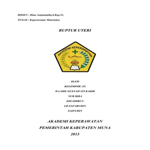 Askep ruptur uteri | DOCX