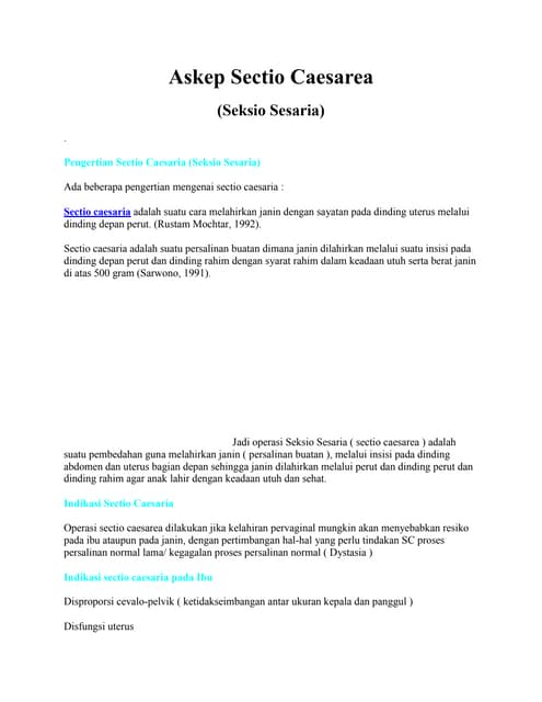 Askep sectio caesarea | PDF