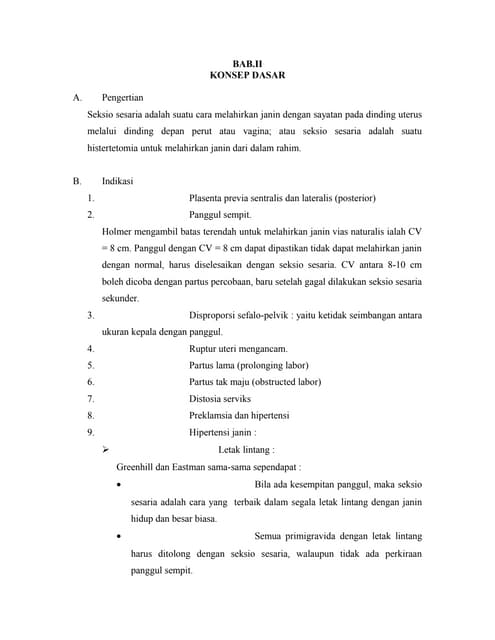 Konsep Dasar Sectio Caesarea | PPTX