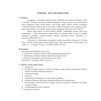 Askep stroke non hemoragik | DOC