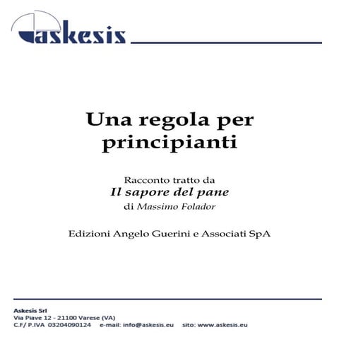 Askesis | "Una regola per principianti" di Massimo Folador | PDF