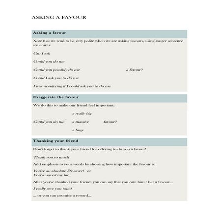 Asking a favour in English Language | ODT